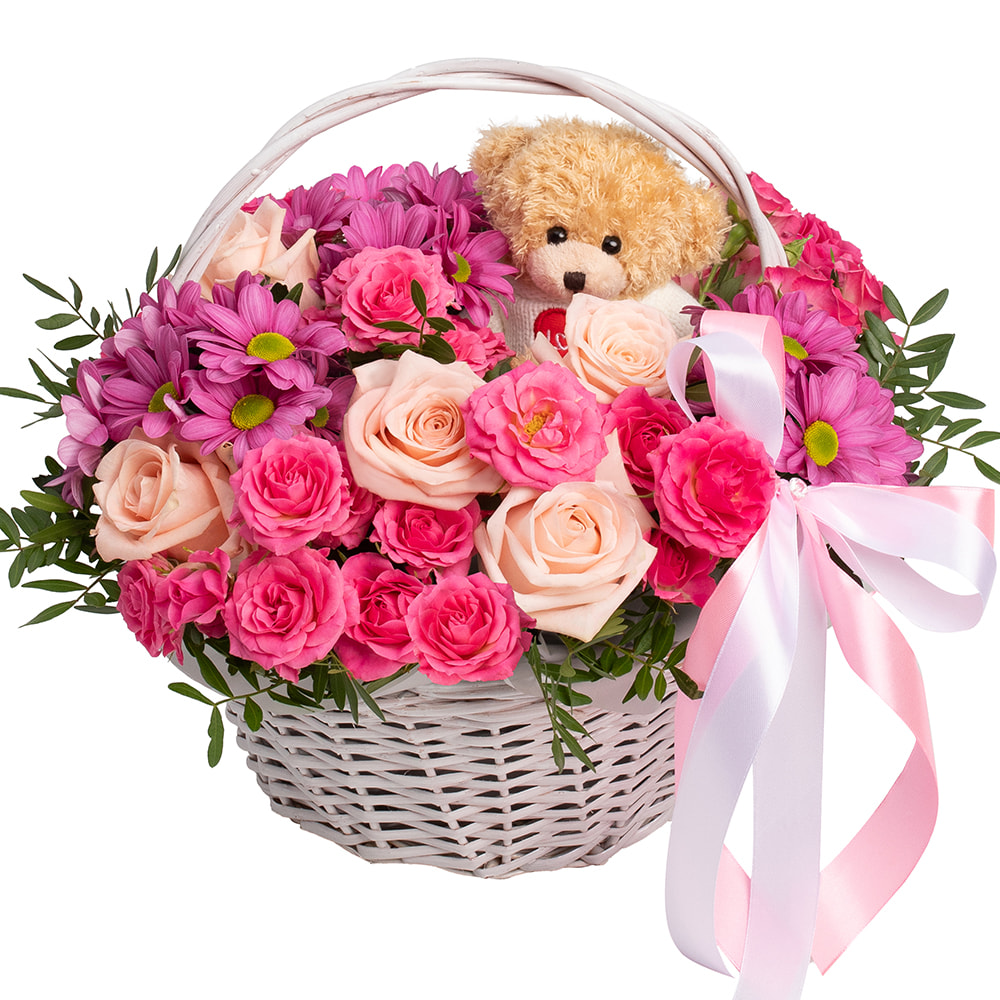 Order a flower basket “You Are Beautiful” with delivery in Kyiv